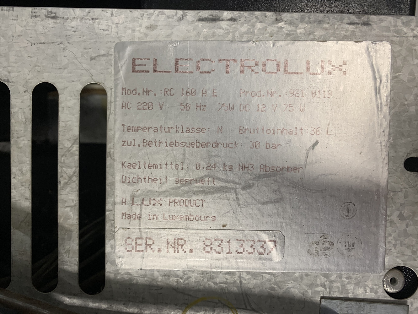 Electrolux RC 160 A E - Biete - VWBUSFORUM.CH